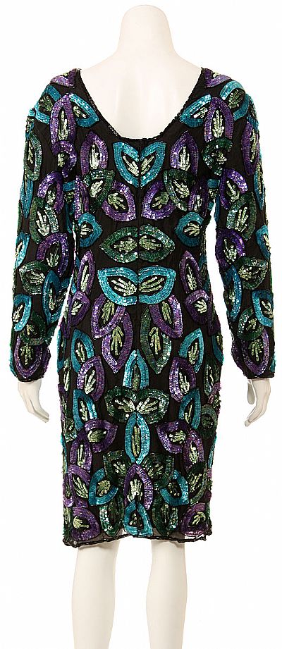 Long Sleeve Multi Colored Cocktail Dress 2101