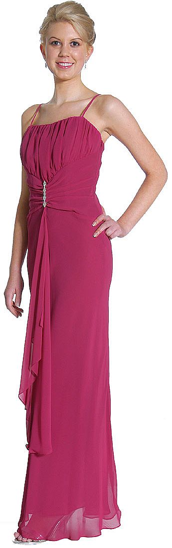 Broach Accent Long Formal Prom Dress 11026