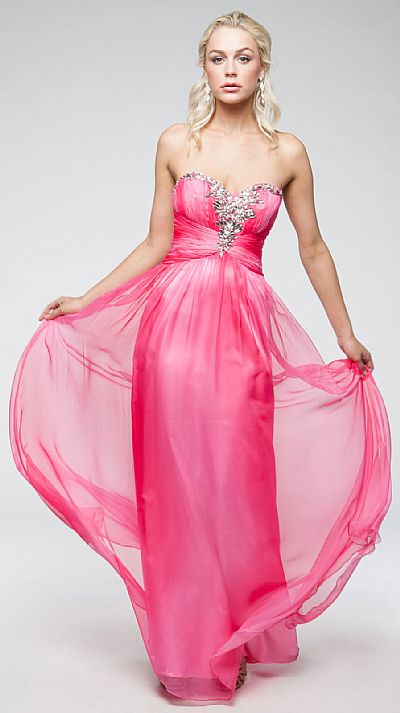 Strapless Two Tone Long Formal Prom Dress with Rhinestones a207