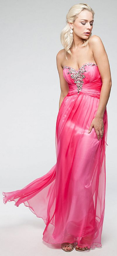 Strapless Two Tone Long Formal Prom Dress with Rhinestones a207